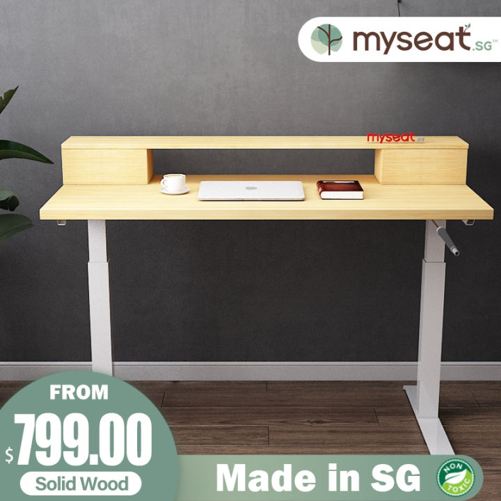 [Bulky] MYSEAT.sg DREW Solid Wood Standing Desk customisable local ...