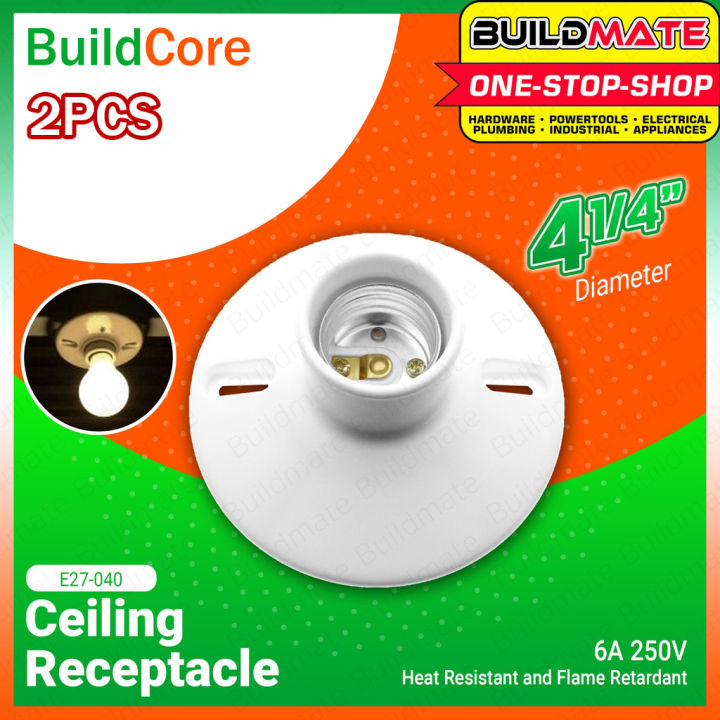 E27 Ceiling Receptacle Light Bulb Socket Round Plastic Base Plug ...
