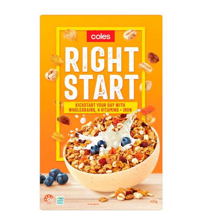 Coles Right Start Fruit & Fibre Breakfast Cereal โคลส์ ไรท์ สตาร์ท ซี ...