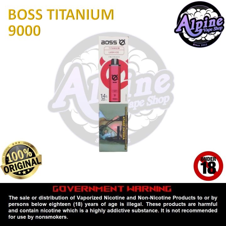 Boss Titanium 9000 Disposable Vape Pod | Lazada PH
