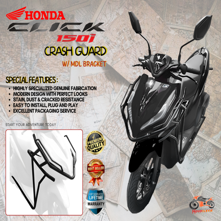 HONDA CLICK 150 ( v1 | v2 ) - MOTODODGE SUPER HEAVY DUTY FULL CRASH GUARD ( POWDER COAT ...