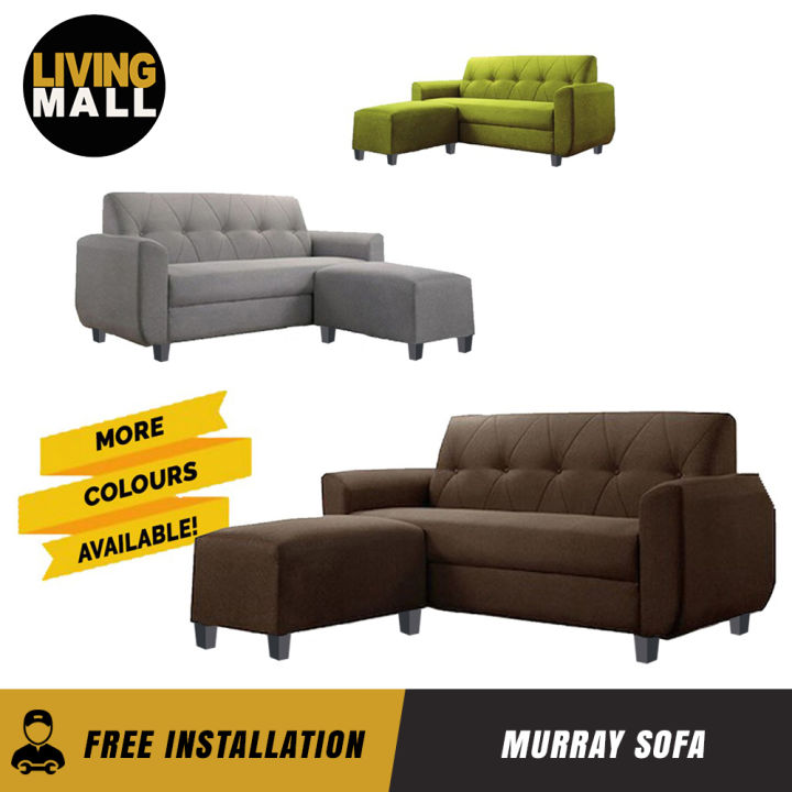 LIVING MALL Murray 3 Seater Fabric Sofa Set with Ottoman w/ Pet ...