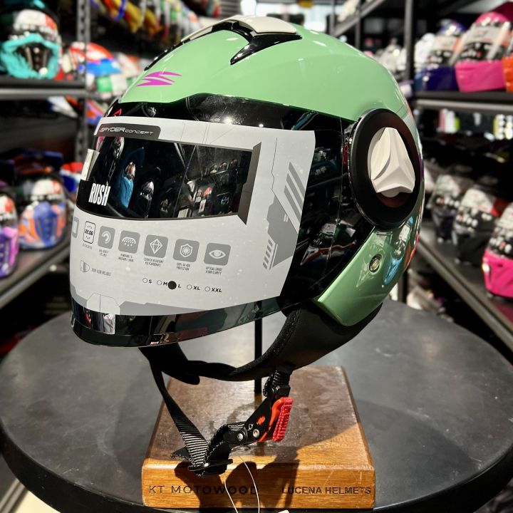 SPYDER Neo Rush Half Face Single Visor Helmet with Free Extra Clear ...