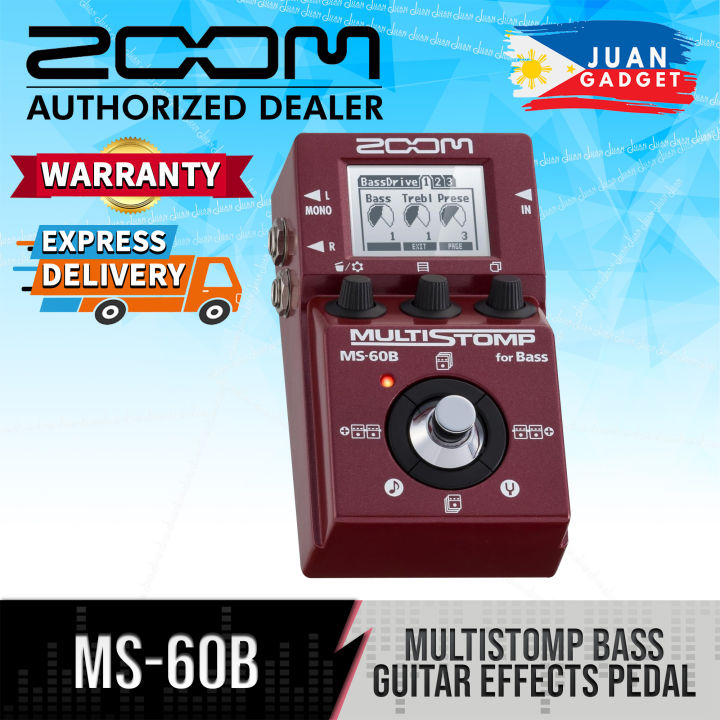 Zoom MS-60B MultiStomp Bass Guitar Effects Pedal - 58 Built-in Effects ...