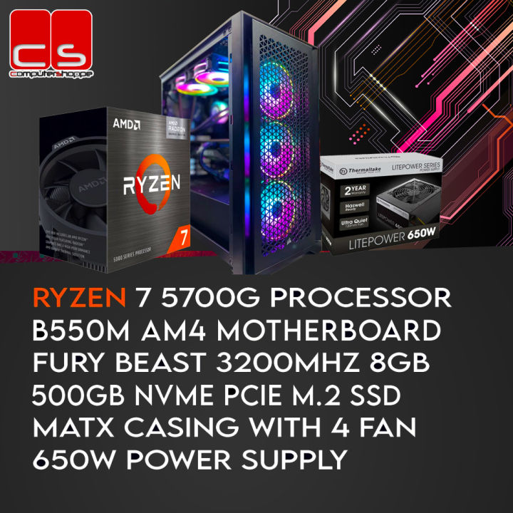 Gaming PC Package With Ryzen 7 5700G / DDR4 RAM / 500GB SSD | Lazada