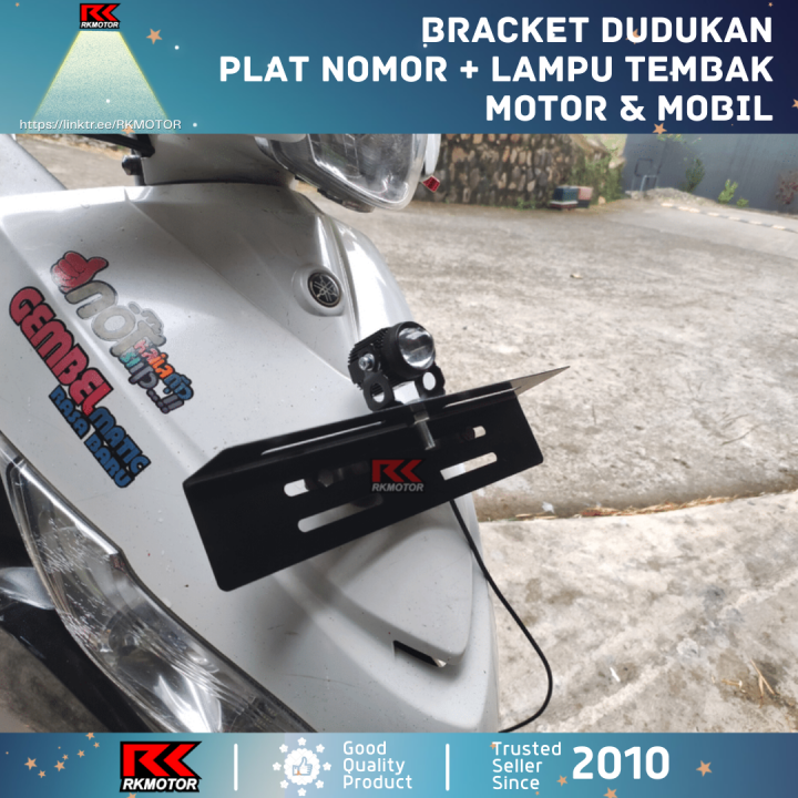 Dudukan Lampu LED Bracket Tembak Braket Tanduk Bumper Plat Nomor Mobil ...