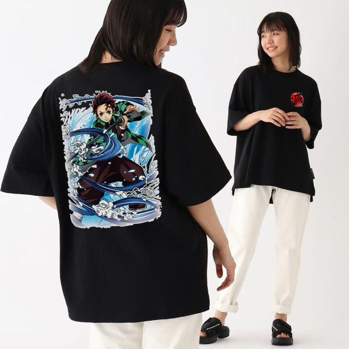 Anime Oversize Black T shirt One Piece Design Unisex Casual Graphic ...