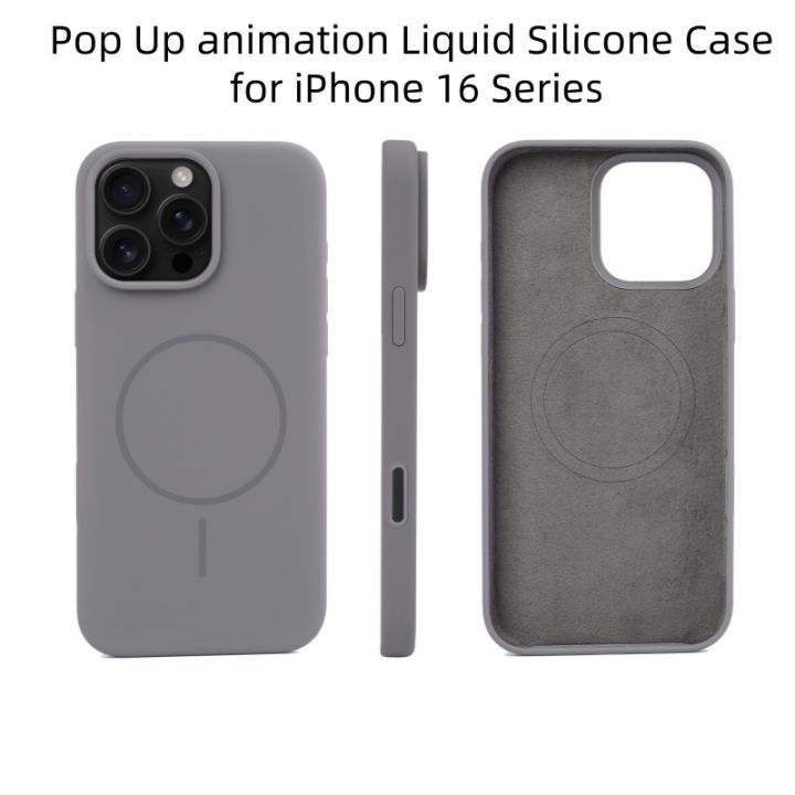 Camera Shutter Button Liquid Silicon Case For iPhone 16 Pro Max Plus ...