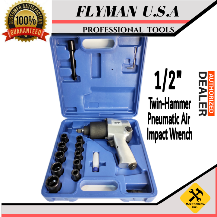 FLYMAN USA 1/2" DOUBLE HAMMER PNEUMATIC AIR IMPACT WRENCH SET | Lazada PH