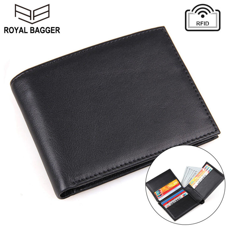 Royal Bagger Genuine Cow Leather Short Wallet For Men Business Casual ...