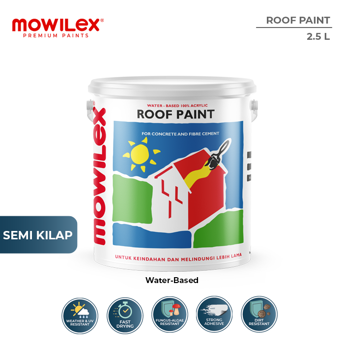 Mowilex Roof Paint Cat Atap Genteng - 2.5 L | Lazada Indonesia