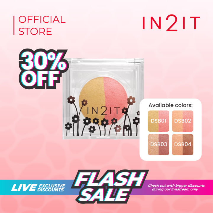 IN2IT Duo Sheer Shimmer Blush SPF30 PA+++ NEAR EXPIRY September 07/08 ...
