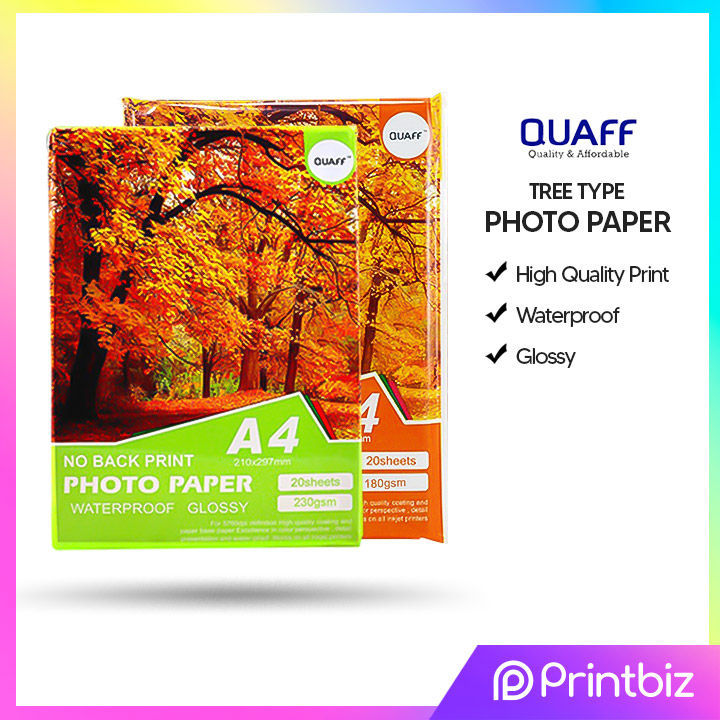 QUAFF Photo Paper A4 Size 230GSM & 180GSM (20Sheets) | Lazada PH