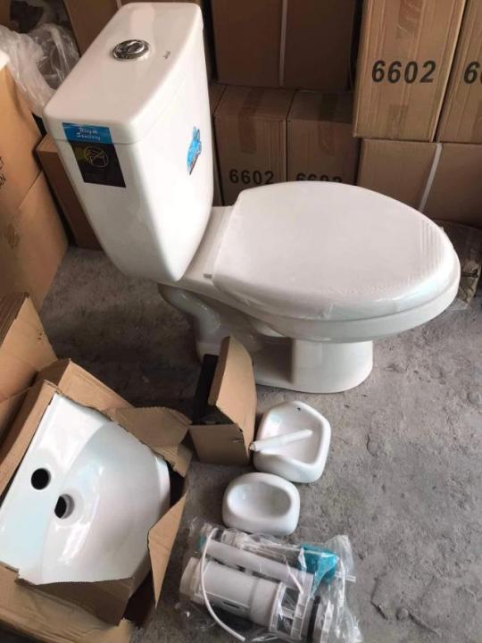 Ceramic Water closet and wall hung lavatory / Bathroom fixture set ...