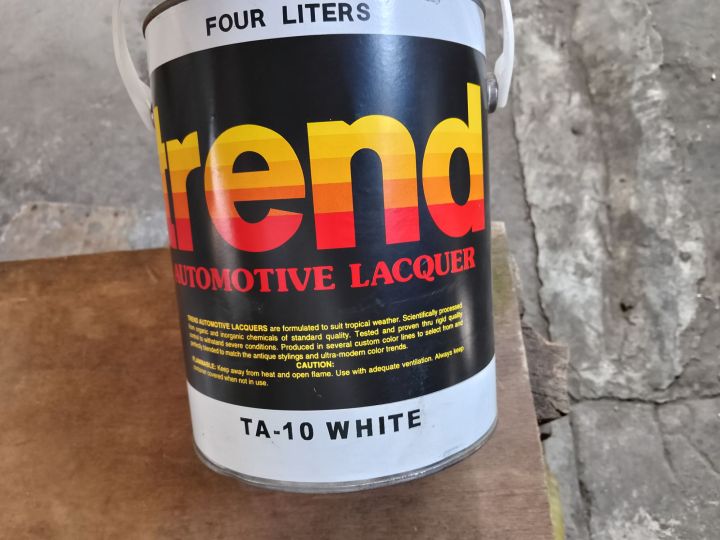 TREND AUTOMOTIVE LACQUER WHITE TA-10 1 GALLON | Lazada PH