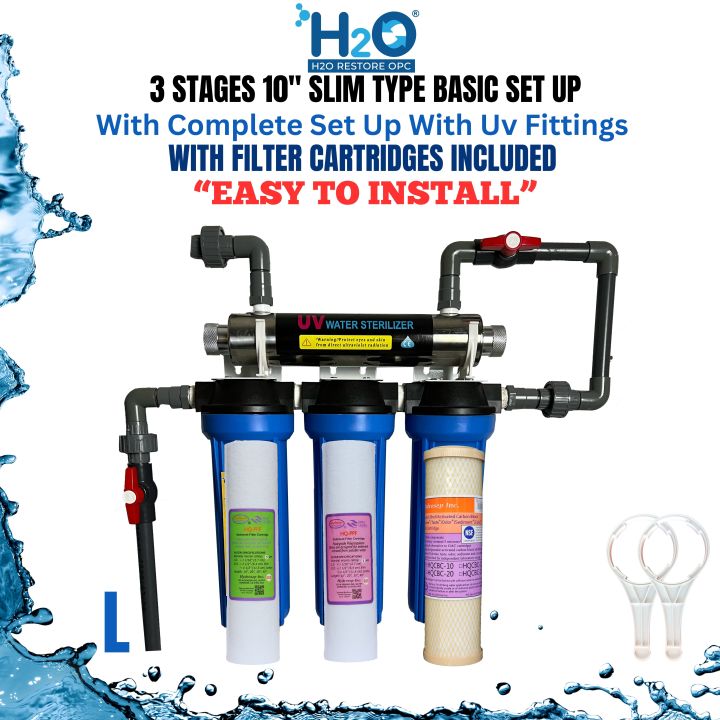 Water Filtration System 3 Stages 10" Slim Type Basic Set Up Complete ...