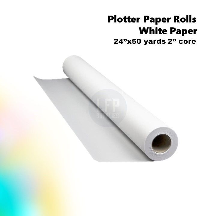 Plotter Paper / White Paper Roll 24"x50 yards 2in core | Lazada PH