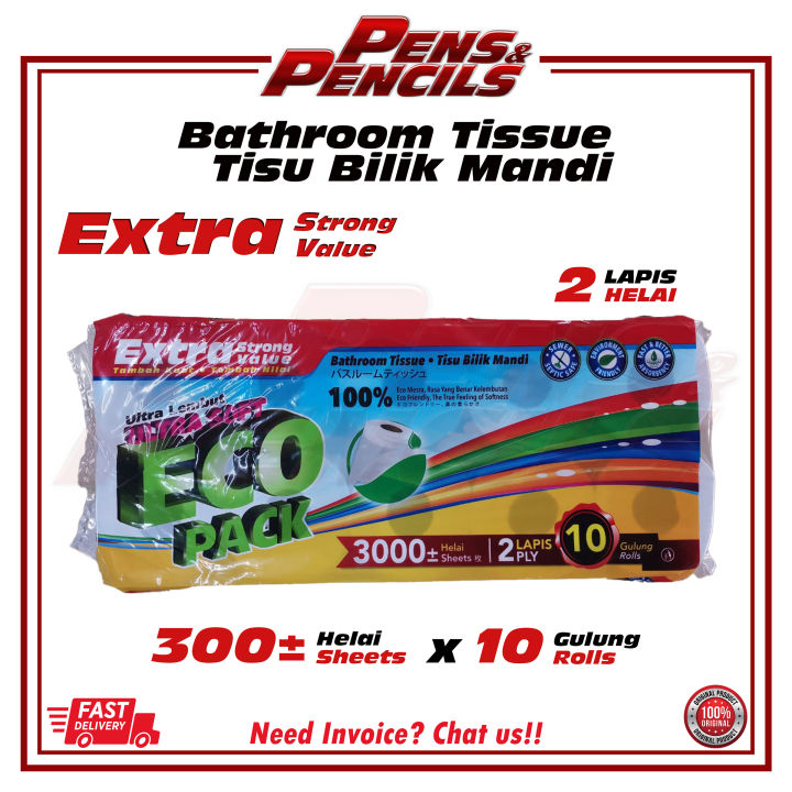 Bathroom Tissue / Toilet Paper / Tisu Blik Mandi / Pulp Paper / 10rolls ...