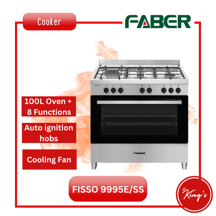 FABER Stainless Steel Standing Cooker Electric Oven (100L) with 5 ...