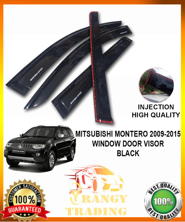 Mitsubishi Montero 2009 to 2024 Window Door Rain Visor black INJECTION ...