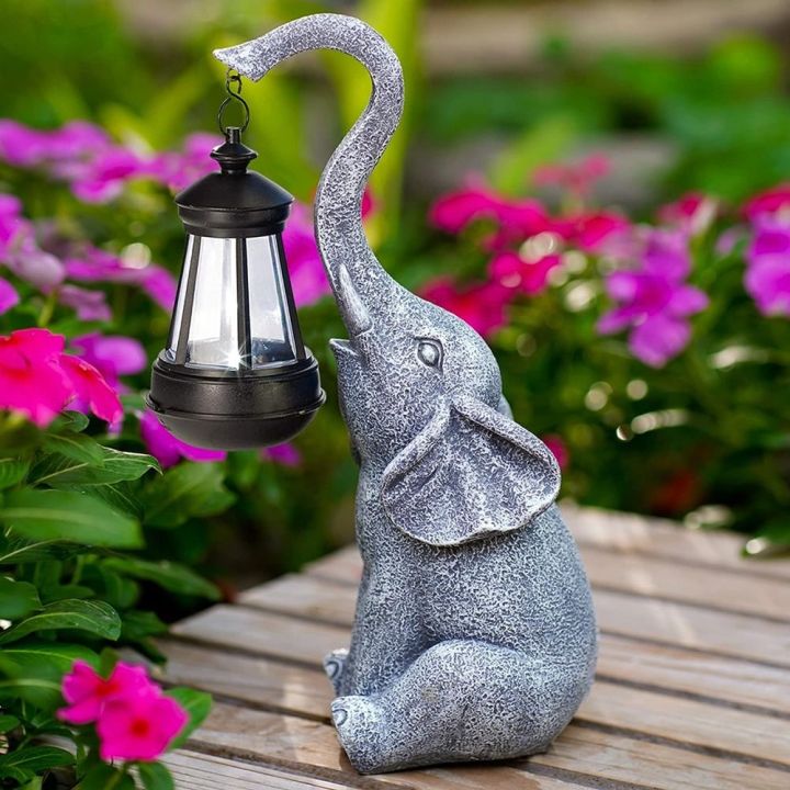 Sdkigvx Nhựa Đèn Con Voi Năng Lượng Trời Không Thấm Nước Thực Tế Đèn Tượng Voi Dễ Thương Hài