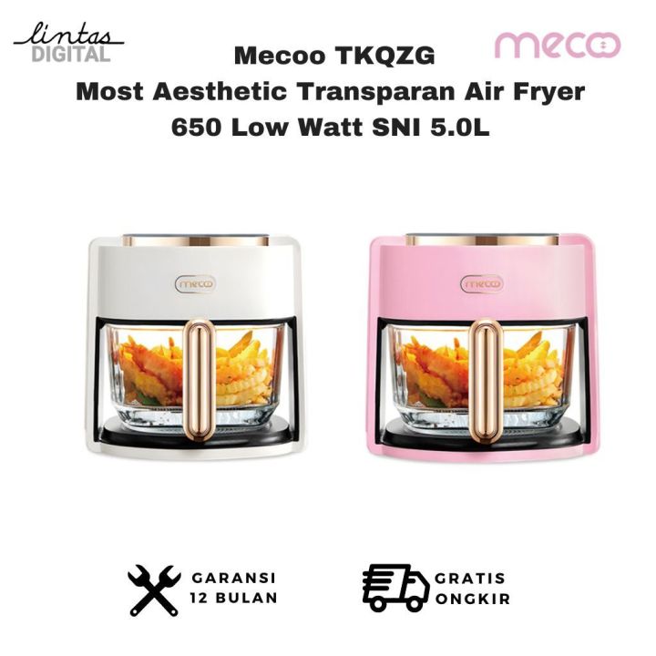 Mecoo Most Aesthetic Transparan Air Fryer 650 Low Watt SNI 5.0L ...