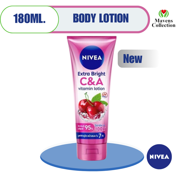 Nivea Extra Bright 180ml C&A Vitamin Lotion UV Filter Vitamin A 100X ...