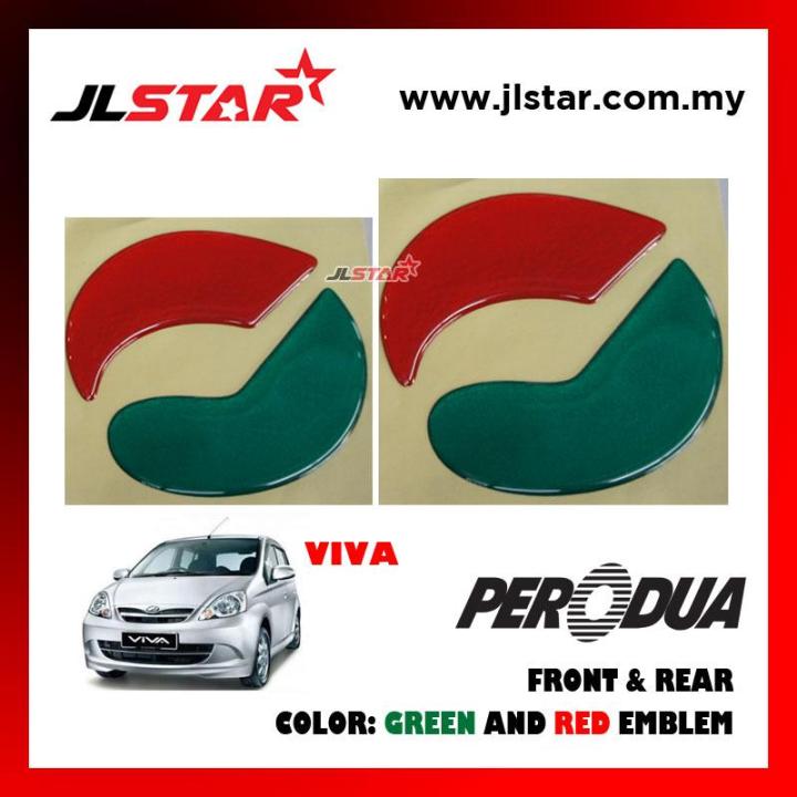 PERODUA VIVA EMBLEM LOGO 2PCS FRONT & REAR STICKER | Lazada