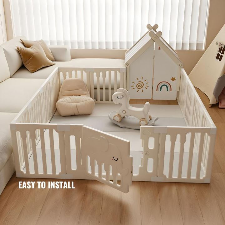 BYJ Elephant Playpen with House for Baby Kids Activity Centre Safety ...