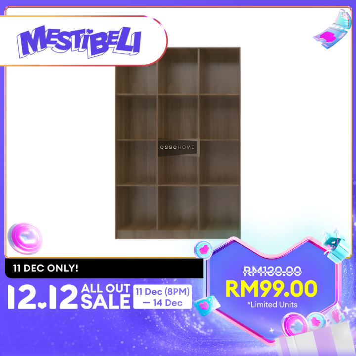 [175CM] EsseHome 12 Box Book Shelf Rak Buku Almari Buku Divider Cabinet ...