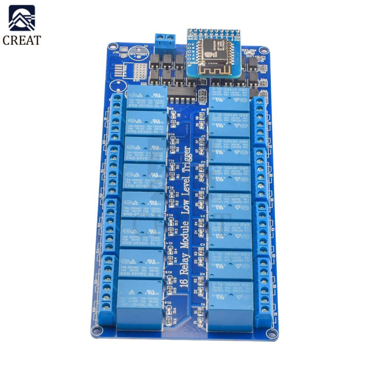 【Popular】 Dc 5v 12v 16 Channel Wifi Relay Module Onboard Esp8266 Wifi Module | Lazada Singapore
