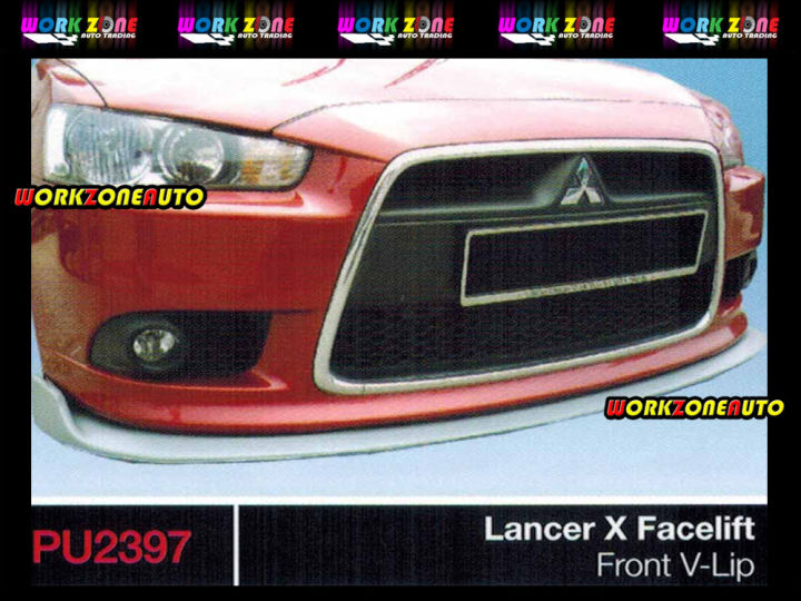 PU2397 Mitsubishi Lancer X Face Lift PU Front V Lip Body kit Bodykit ...