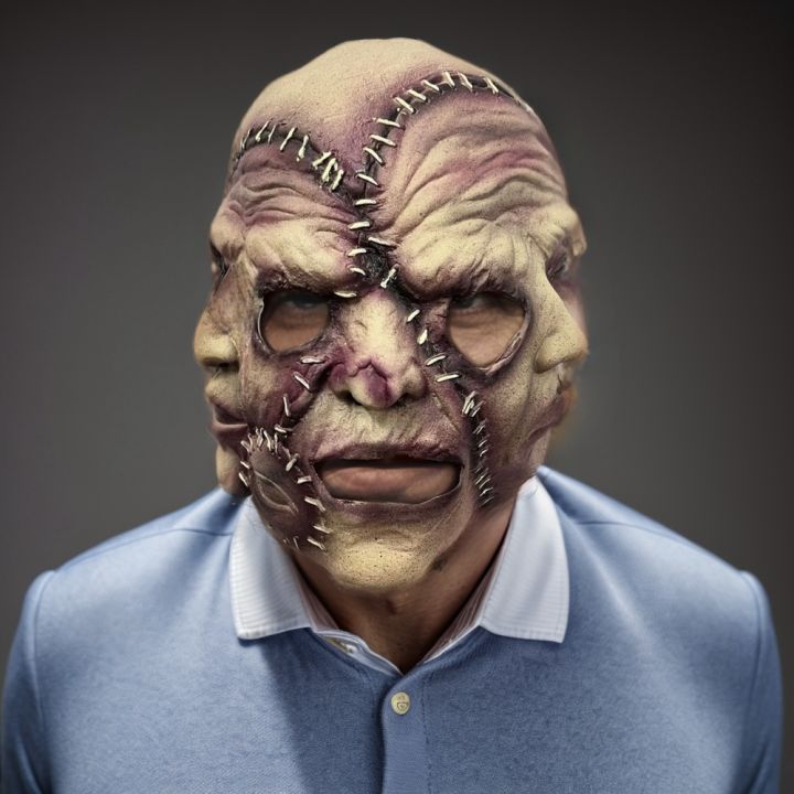 Creepy Mask Scary Three Faced Man Mask Scared Horrible Devil Cosplay ...