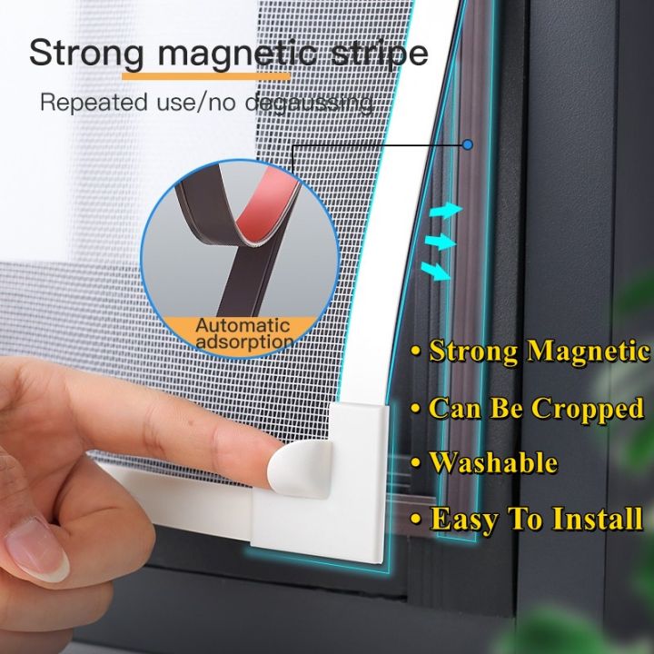 Magnetic window screen anti mosquito net removable washable invisible ...