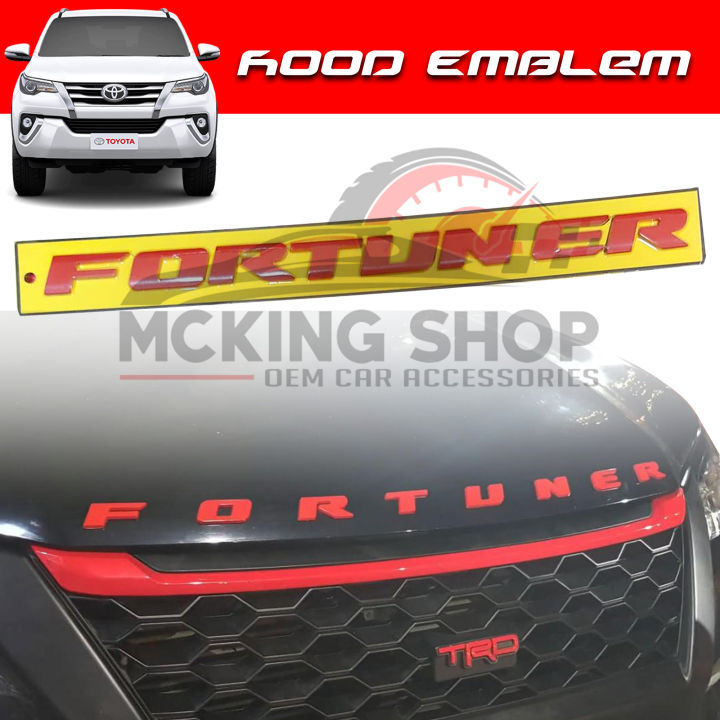 FORTUNER Hood Emblem for Toyota Fortuner (RED) | Lazada PH