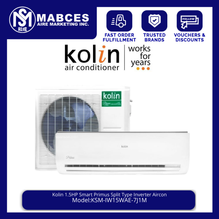 Kolin 1.5HP Smart Primus Split Type Inverter Aircon KSM-IW15WAE-7J1M ...