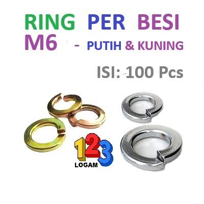 100 Pcs Ring Per M6 Besi Mili Putih - Kuning Galvanis | Lazada Indonesia