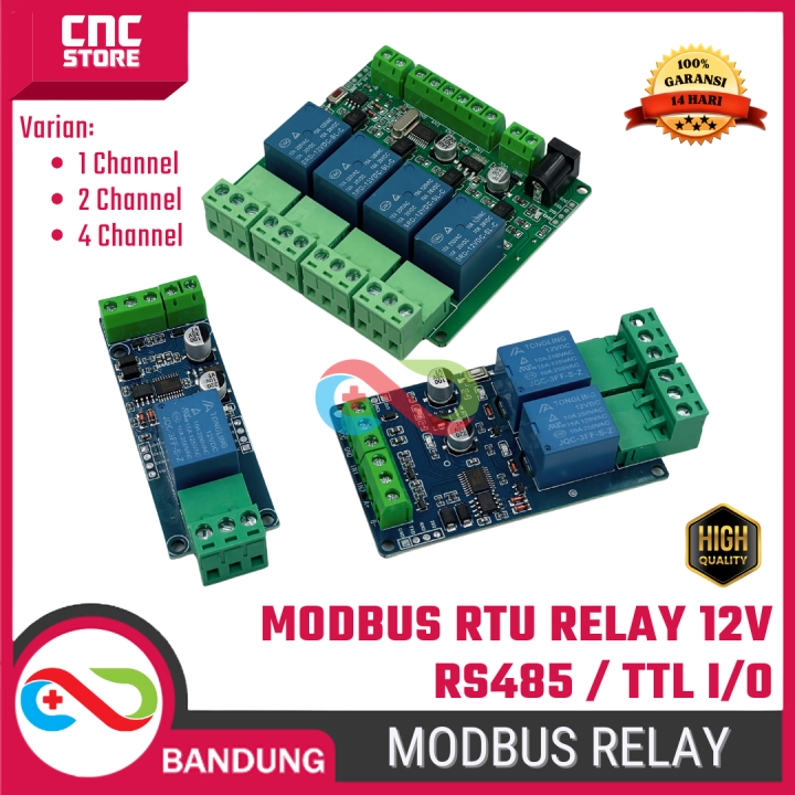 Modbus RTU Relay Board 12V – Modul Relay RS485 TTL 1Channel 2Channel ...