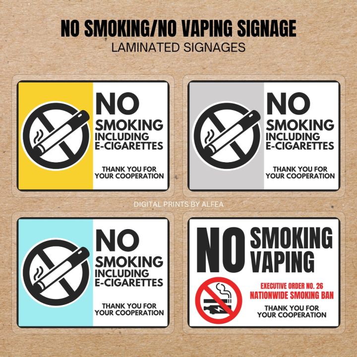 NO SMOKING SIGNS | no smoking signage | laminated signage | Lazada PH