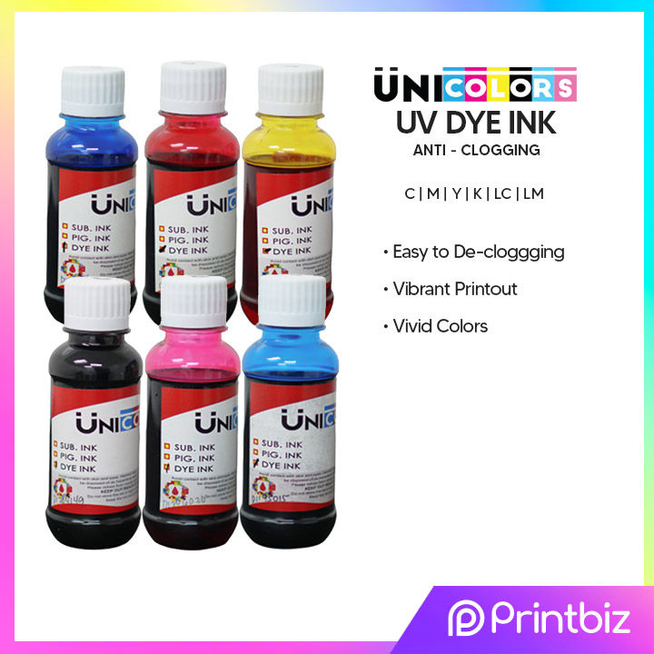 UNICOLORS UV Dye Ink for Inkjet Printer C | M | Y | K | LC | LM | Lazada PH