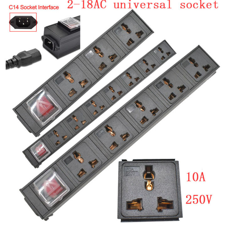 Pdu Power Distribution Unit Iec C14 Port 2 18 Ways Universal Outlet Power Strip Cabinet Socket