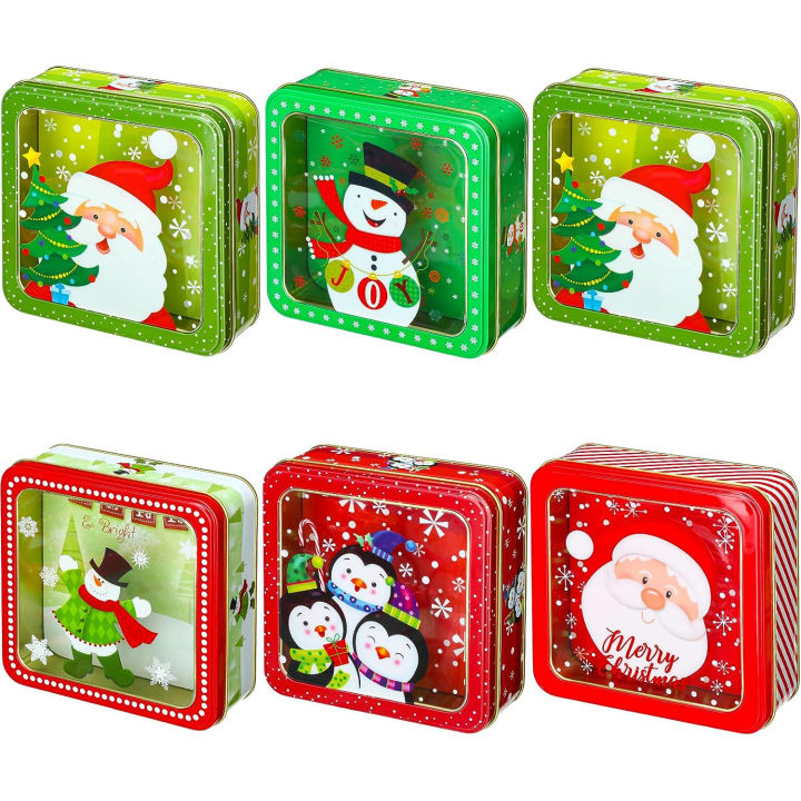 Decorative Christmas Tin Containers Festive Storage Solutions Christmas ...
