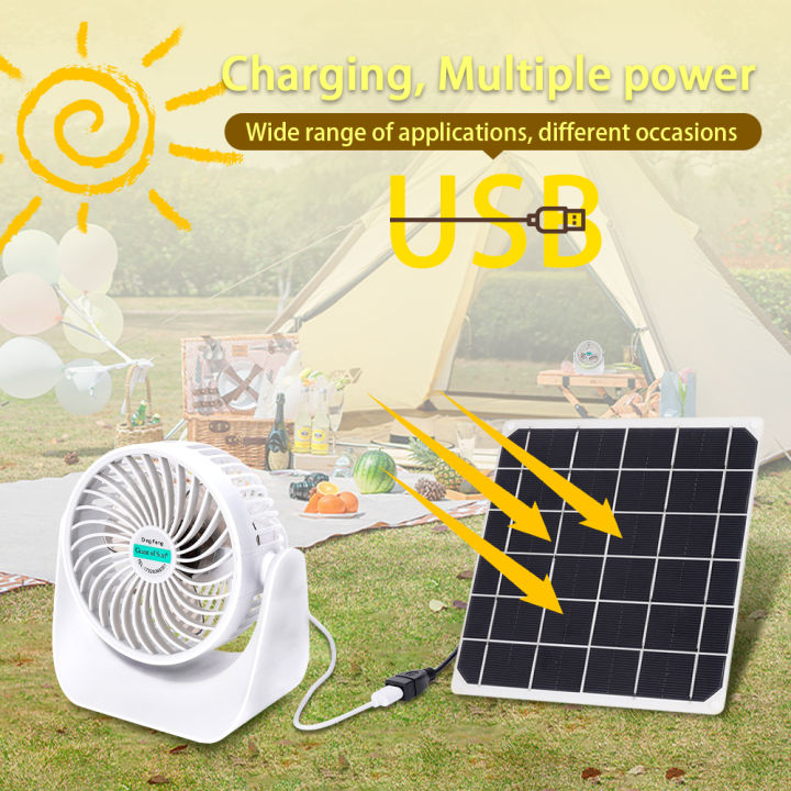 {hot} Car Portable Small Fan With Solar Panels USB Climbing Camping ...