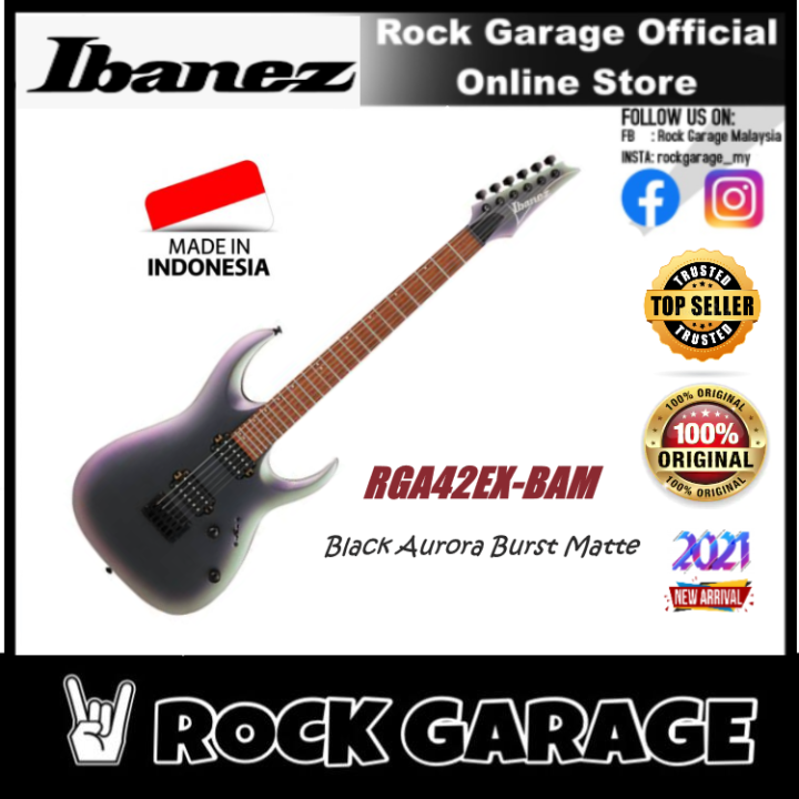 Ibanez RGA42EX-BAM Electric Guitar, Black Aurora Burst Matte (RGA42EX ...