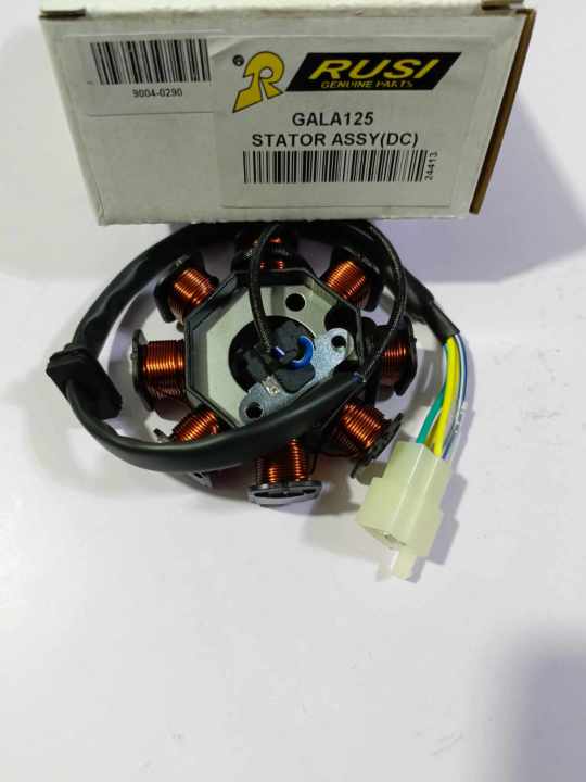 Rusi Genuine Gala125 Stator Assy. (8 coils, 2 holes, battery operated ...