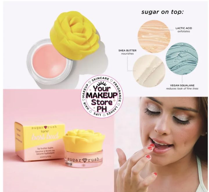 TARTE COSMETICS Sugar Rush Best Bud Lip Butter Balm in PEONY | Lazada PH