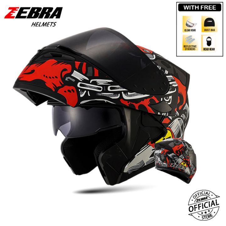 Zebra Modular Helmet Original Motorcycle Full Face Helmet With Dual ...