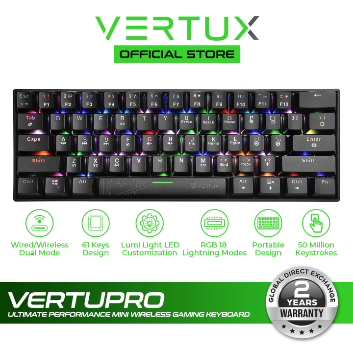Vertux VertuPro Mini Bluetooth Mechanical Gaming Keyboard | Lazada PH