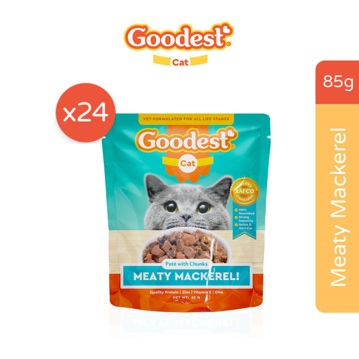 Goodest Cat Meaty Mackerel Pack of 24 Wet Cat Food Pouch (85g) | Lazada PH