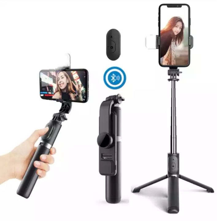 Q02S Selfie stick with fill light, tripod and bluetooth remote | Lazada PH